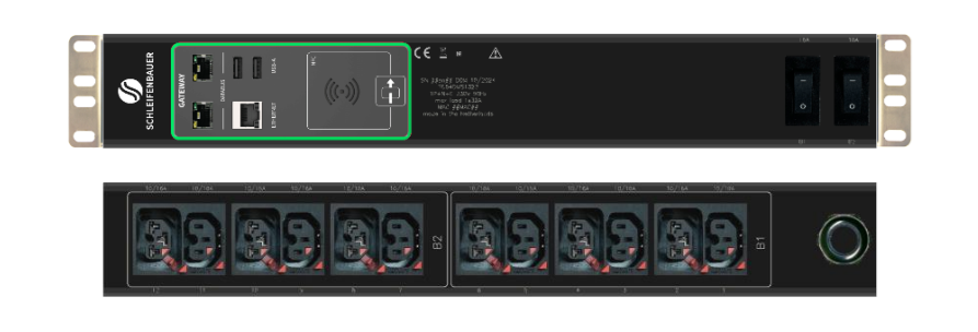 Schleifenbauer Intelligent Double Horizontal Switched rPDU Single Phase 32A Metered Input with 2 ...