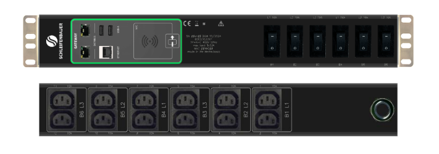 Schleifenbauer Intelligent Double Horizontal Switched rPDU Three Phase 32A Metered Input with 12 ...